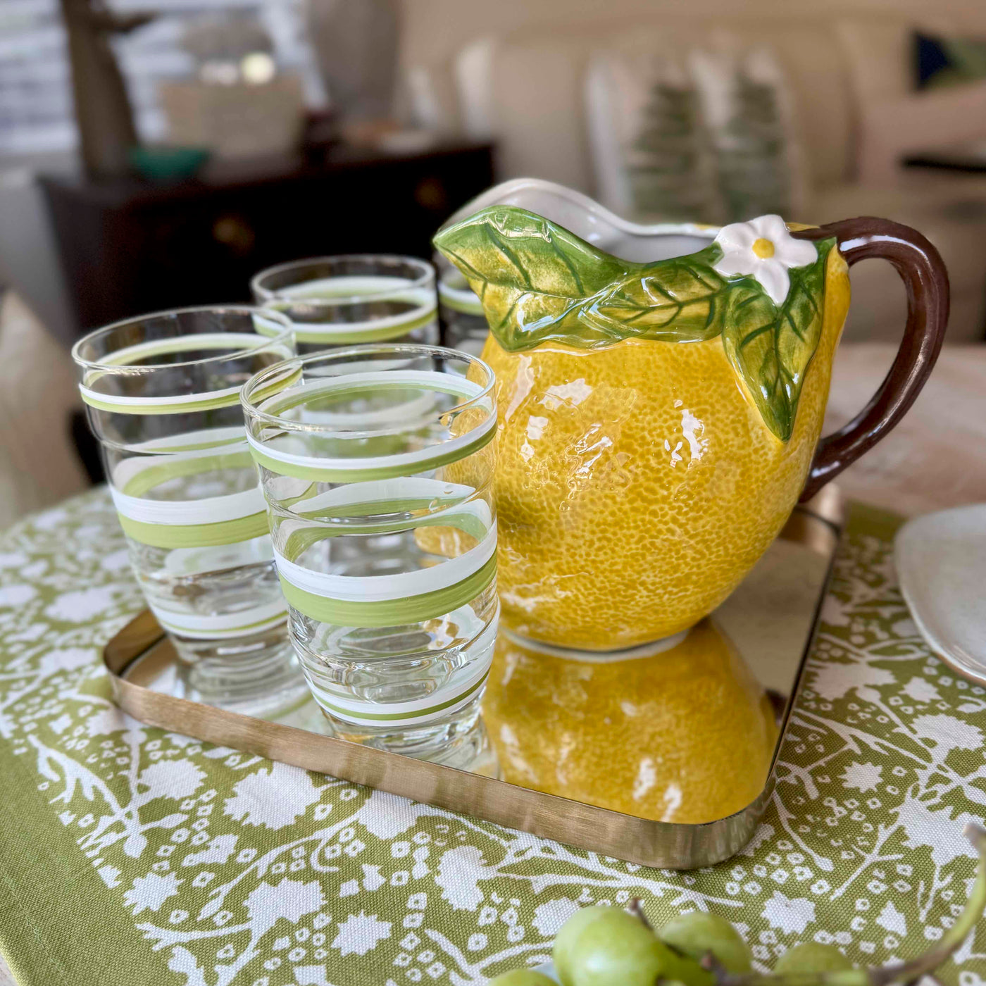 Striped Vintage Style Drinking Glass – Thomas Lee Living