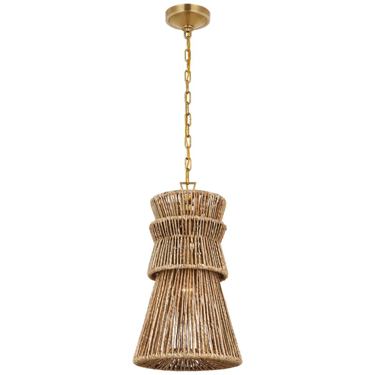 Visual Comfort Antigua LED Pendant in Antique-Burnished Brass and ...