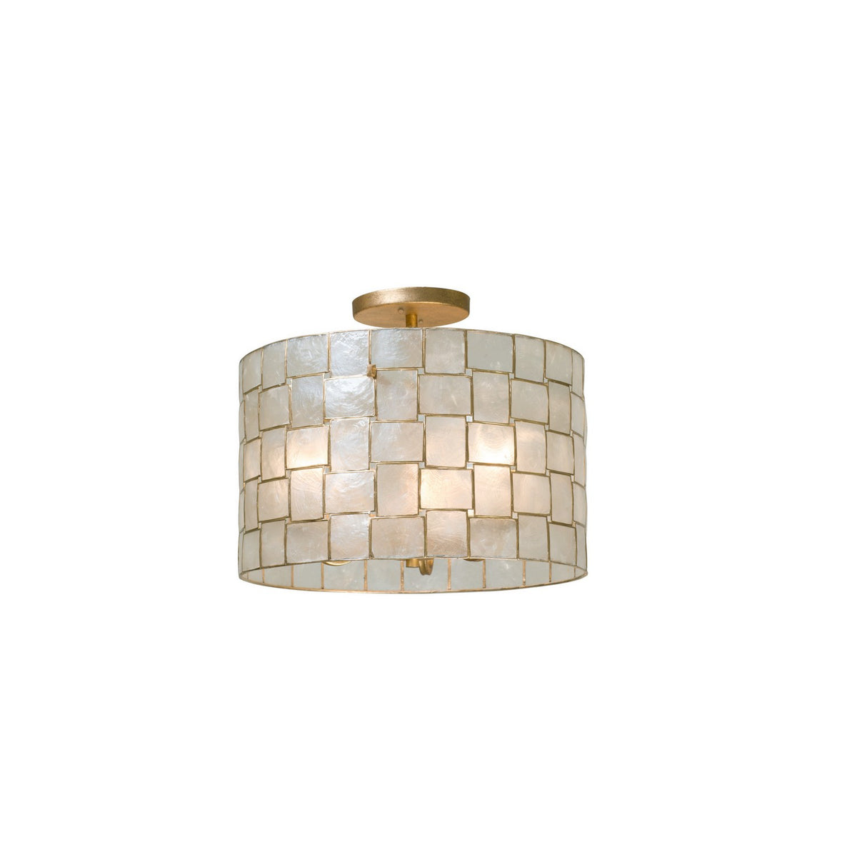 Kalco Roxy Three Light Semi Flush Mount in Oxidized Gold Leaf finish ...
